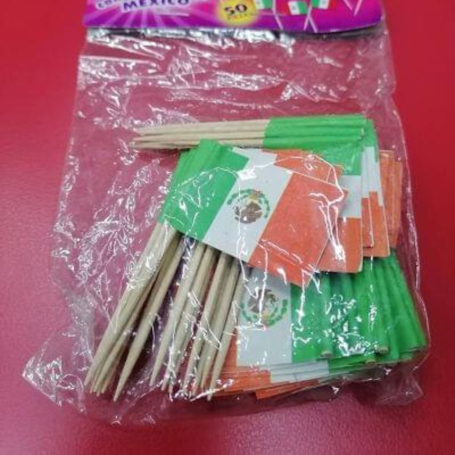 50 Palillos Banderitas Mexico Para Botanas Fiestas Patrias - D bazar