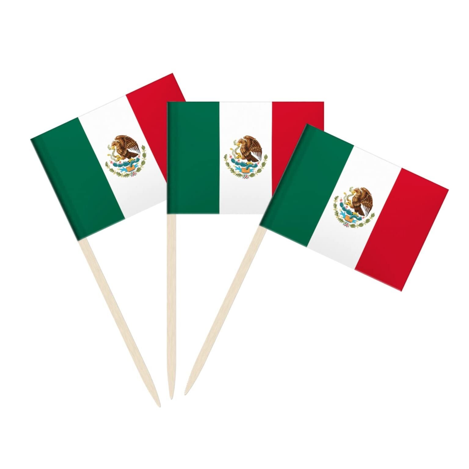 50 Palillos Banderitas Mexico Para Botanas Fiestas Patrias - D bazar